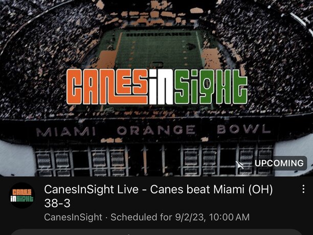 CanesInSight Live 10 AM - Canes beat Miami (OH) 38-3 | CanesInSight